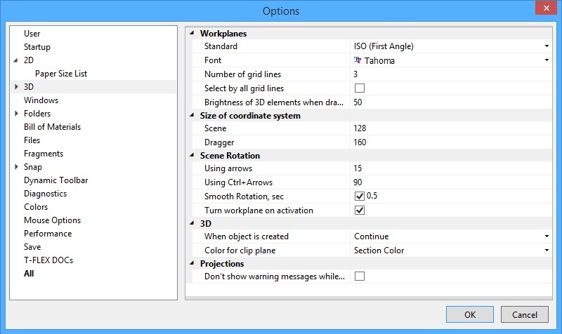 System Fundamentals. Customization > Customizing System > “3D” Tab